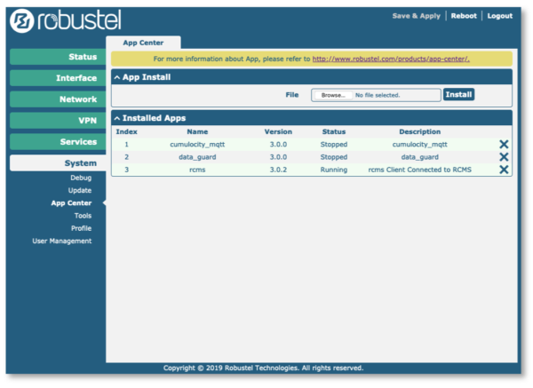 Robustel APP Center | IoT Yazılımı
